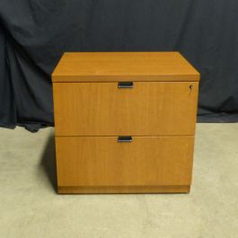 Steelcase-Cherry-Colored-Laminate-2-Drawers-Lockable-Includes-Key-With ...