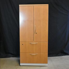 Steelcase-Y816800010-Storage-Cabinet-Cherry-Colored-Laminate-2-Shelf ...