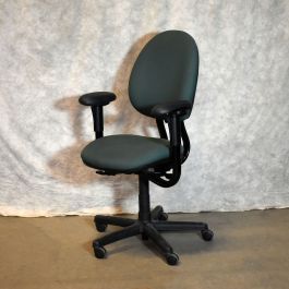 Steelcase-Criterion-Office-Chair-5A23-Green-Fabric-Adjustable-with-Arms ...