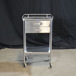 Pedigo-General-Purpose-Cart-Silver-Colored-Metal-2-Shelves-Swivel ...