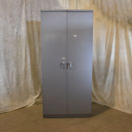 Steelcase-Storage-Cabinet-Silver-Colored-Metal-5-Shelf-Cabinet-Lockable ...
