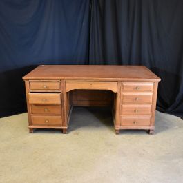 Executive-Desk-Medium-Wood-Colored-Wood-Rectangle-with-Typewriter-Tray ...