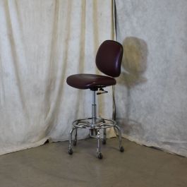 BioFit-4V62-Stool-Burgundy-Colored-Vinyl-Adjustable-No-Arms-with-Wheels
