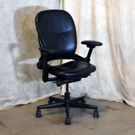Steelcase-Leap-Office-Chair-6205-Black-Vinyl-Adjustable-with-Arms ...