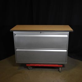 Knoll-Light-Wood-Colored-Laminate-2-Drawer-File-Cabinet-Lockable ...