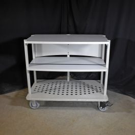 Anthro-General-Purpose-Cart-Gray-Laminate-3-Shelves-Rigid/Swivel-Wheels ...