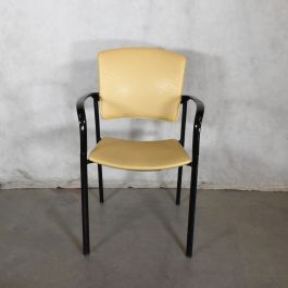 Coalesse-3501-Stacking-Chair-Yellow-Vinyl-with-Arms