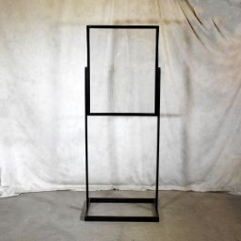 Uline-Floor-Sign-Holder-Black-Metal-24"x15"x61.5"
