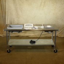 Duke-418-M-Workbench-Silver-Colored-Metal-Rectangle-with-Wheels,-Lamp ...