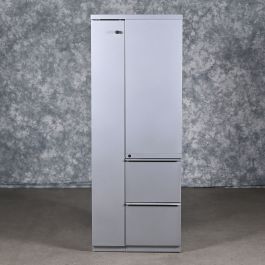 Knoll-Silver-Colored-Metal-2-Drawers-Lockable-Includes-Key-24"x23.5"x63.5"