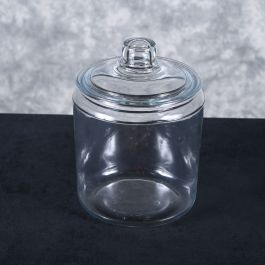 Cannister/Jar-with-Lid-Clear-Glass-7.5"x7.5"x10"