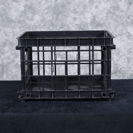 Staples-Crate-Black-Plastic-With-Handles-Stackable-17"x14"x11"