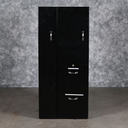 Steelcase-Black-Metal-2-Drawers-Lockable-Includes-Key-24"x25"x54"