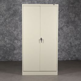 Uline-Storage-Cabinet-Beige-Metal-5-Shelf-Cabinet-Lockable-Includes-Key ...