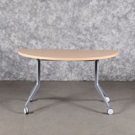 Haworth-MHC145196-Folding-Table-Light-Wood-Colored-Laminate-Half-Round ...