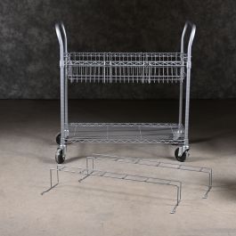 Safco-Mail-Cart-Silver-Colored-Metal-2-Shelves-Swivel/Swivel-with-Brake ...