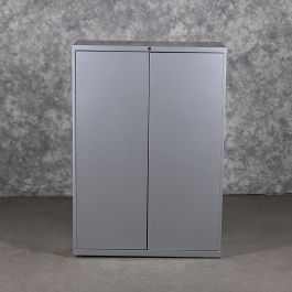 Knoll-Storage-Cabinet-Silver-Colored-Metal-4-Shelf-Cabinet-Lockable ...