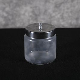 Cannister/Jar-with-Lid-Clear-Glass-4"x4"x5"