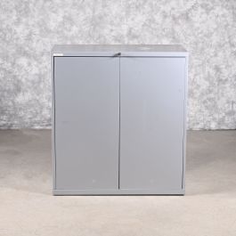 Knoll-Storage-Cabinet-Silver-Colored-Metal-3-Shelf-Cabinet-Lockable ...