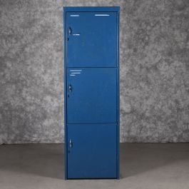 3-Tier-Single-Lockers-Blue-Metal-Flat-Base-Requires-Padlock-24"x25"x74.5"