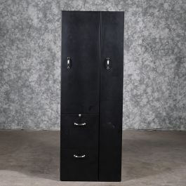 Steelcase-Black-Metal-2-Drawers-Lockable-Includes-Key-24"x25"x65.5"