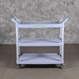 General-Purpose-Cart-Gray-Plastic-3-Shelves-Swivel-Wheels-40"x20"x37.5"