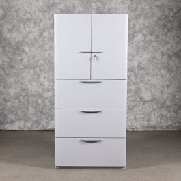 Steelcase-Gray-Metal-3-Drawers-Lockable-Includes-Key-30"x20"x65"