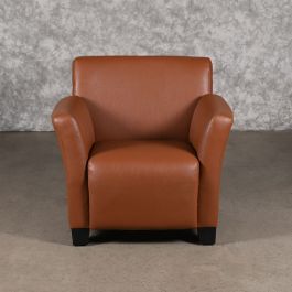 Accent-Chair-Brown-Vinyl-with-Arms