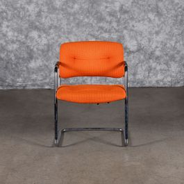 Steelcase-Cantilever-(Side-Chair)-Conversation/Side-Chair-Orange-Fabric ...
