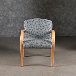 Wieland-37411-Conversation/Side-Chair-Blue-Pattern-Fabric-with-Arms