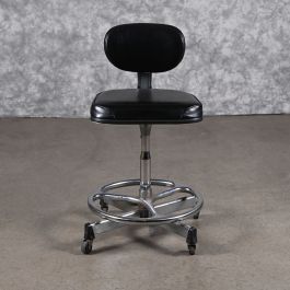 Cramer-Spirit-SP-122-Stool-Black-Vinyl-Adjustable-No-Arms-with-Wheels