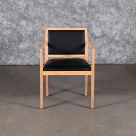 Geiger-Wicker-Back-Conversation/Side-Chair-Black-Vinyl-with-Arms