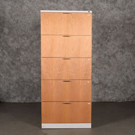 Herman-Miller-QA043939-Medium-Wood-Colored-Wood-5-Drawer-File-Cabinet ...