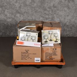 Pallet-of-Alco-Industries-Litetyme-3006-Bronze-Metal-Candle-Holders