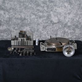 Bridgeport-Rotary-Table-with-Various-Tools