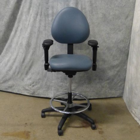 ErgoGenesis-BodyBilt-Z706-Stool-Blue-Vinyl-Adjustable-With-Arms ...