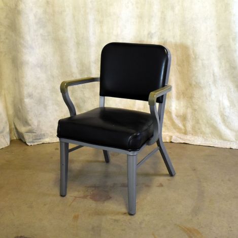 Steelcase-Tanker-Chair-Conversation/Side-Chair-Black-Vinyl-with-Arms