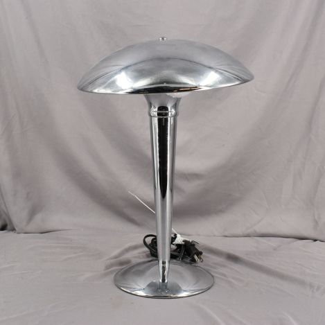 Table-Lamp-Silver-Colored-Metal-Incandescent-Electrical-40W-18"