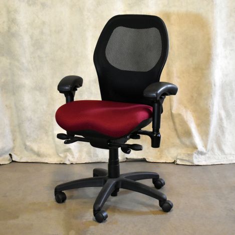 ErgoGenesis-Bodybilt-Office-Chair-Burgundy-Fabric-Adjustable-with-Arms ...