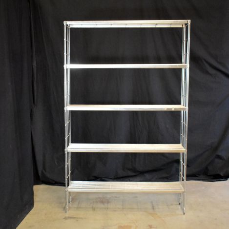 Freestanding-Silver-Colored-Metal-Open-Shelving-5-Shelves-48"x12"x75.5"