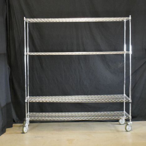 Uline-Freestanding-Silver-Colored-Metal-Open-Shelving-4-Shelves-with ...