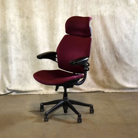 Humanscale-Freedom-Chair-Office-Chair-Burgundy-Fabric-Adjustable-with ...