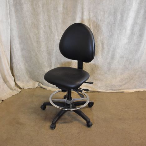 ErgoGenesis-BodyBilt-Z706-Stool-Black-Colored-Vinyl-Adjustable-No-Arms ...