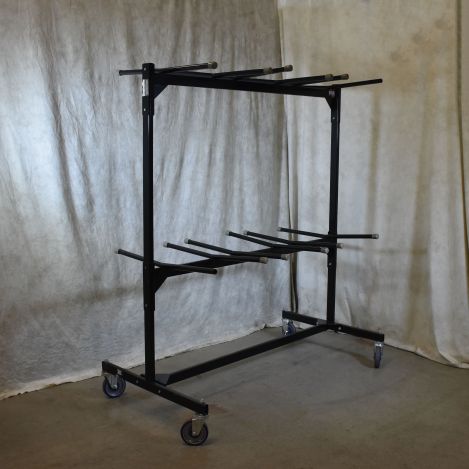 Chair-Cart-Black-Metal-Swivel-Wheels-59"x32"x69"