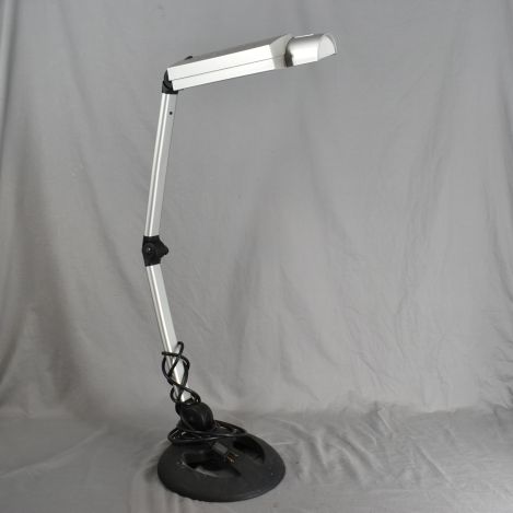 Table-Lamp-Silver-Colored-Metal-No-Bulb-Electrical-30"