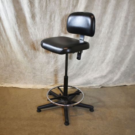 BEVCO-05501-Stool-Black-Vinyl-Adjustable-No-Arms-with-Wheels