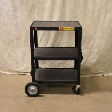 Bretford-Model-E-AV-Cart-Black-Colored-Metal-3-Shelves-Rigid/Swivel ...