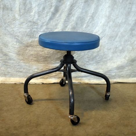 Steelcase-Stool-Blue-Colored-Vinyl-Adjustable-with-Wheels