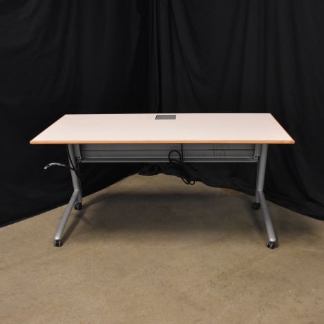 Nucraft-Desk-White-Colored-Laminate-Rectangle-with-Electrical-Ports ...