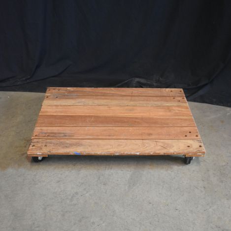 4-Wheel-Dolly/Floor-Cart-Natural-Colored-Wood-1-Shelf-Swivel-Wheels-36 ...